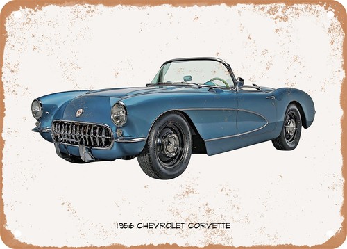 Classic Car Art - 1956 Chevrolet Corvette Oil Painting - Rusty Look ...