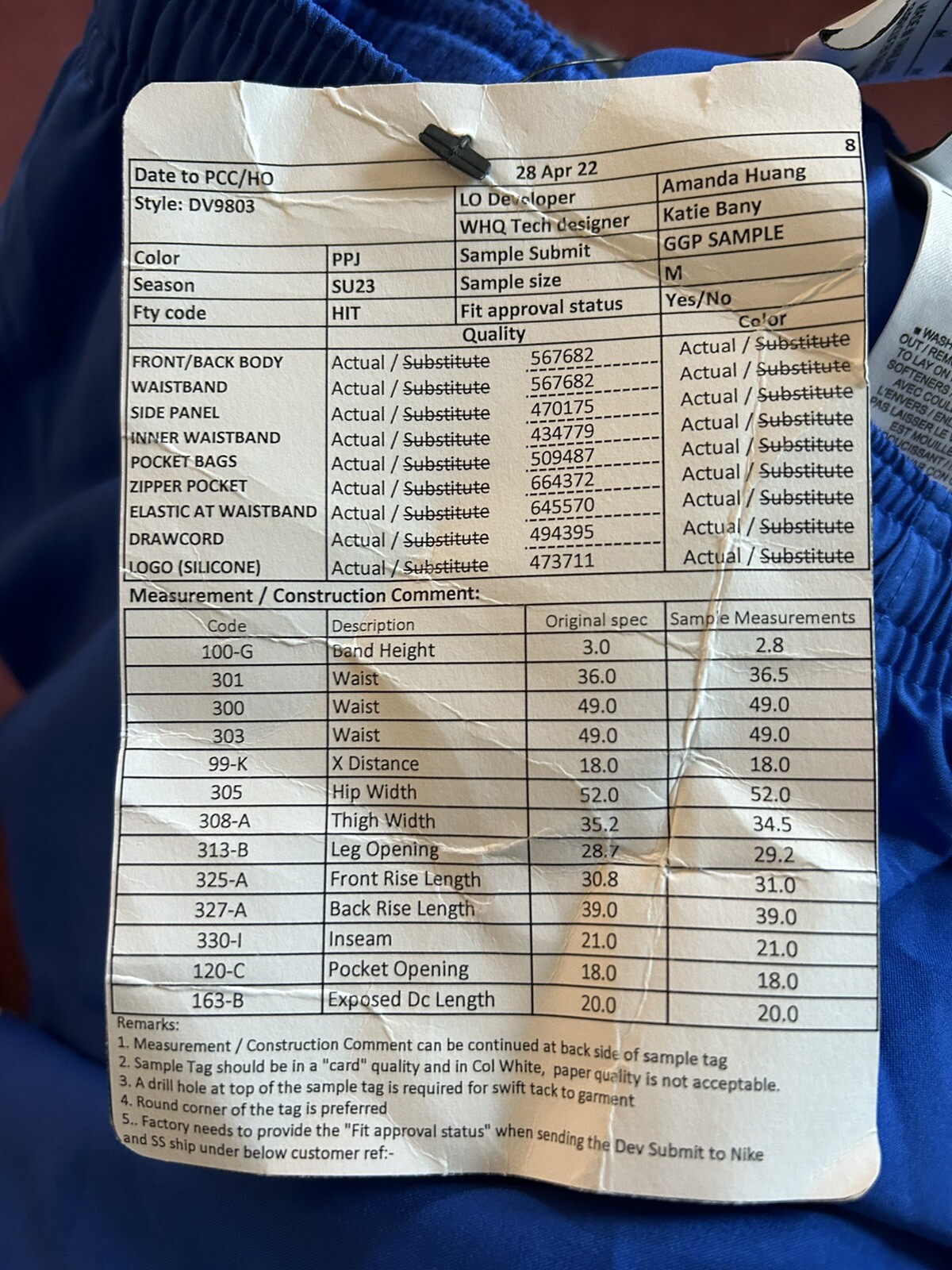 Nike FC Mens Medium Blue Dri Fit Slim Fit shorts. Sample stamp on the ...