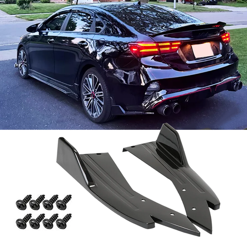 For KIA Forte Sport Glossy Black Sport Rear Spats Bumper Splitter ...