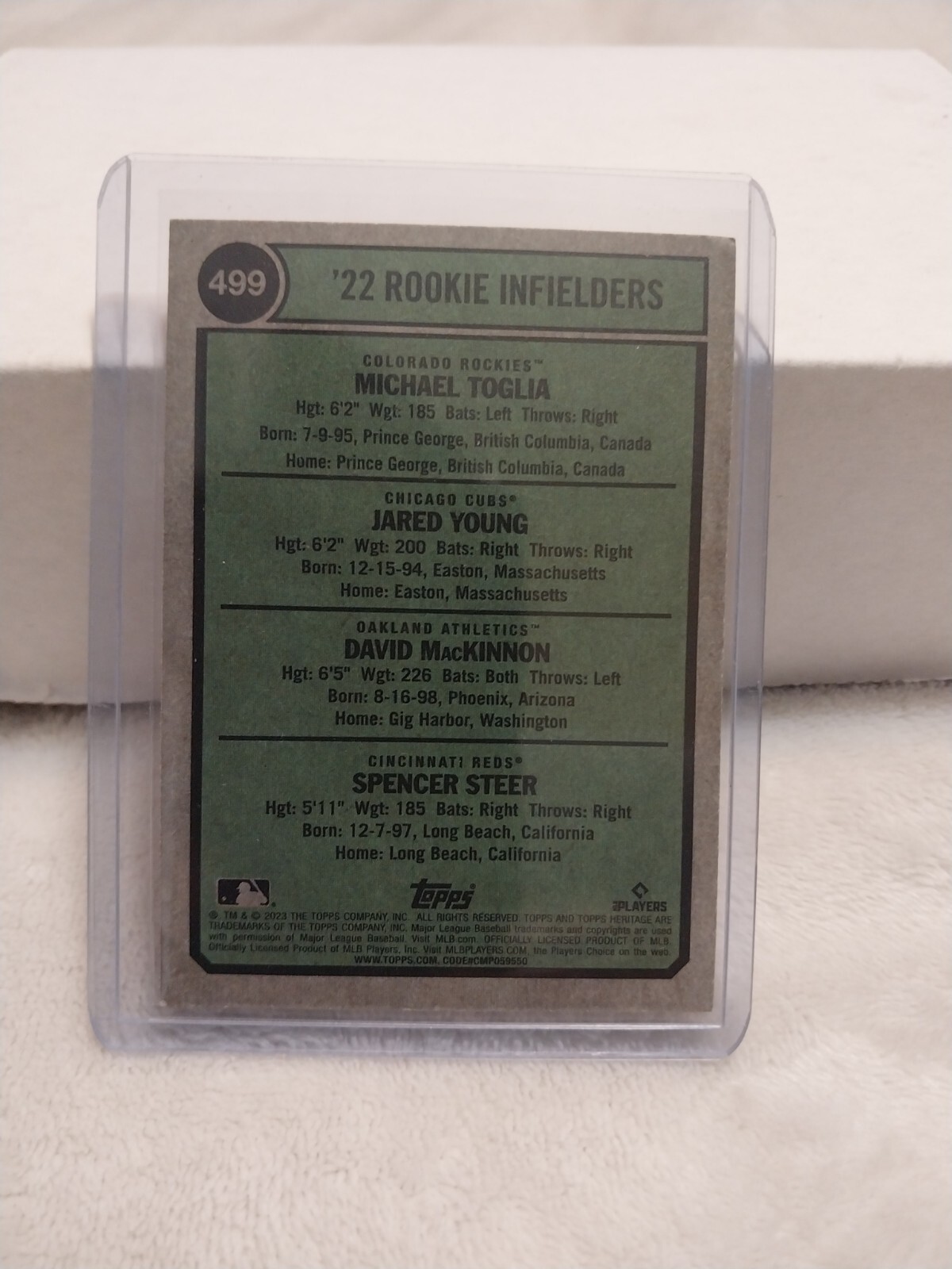 2023 Topps Heritage - Topps Rookie Stars #499 Michael Toglia, Spencer ...