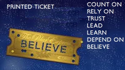 Polar Express Train Ticket Super Glossy Personalised BELIEVE-COUNT ON ...