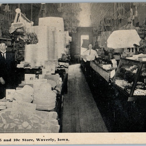 c1910s Waverly, IA Giles 5c Store Inside Counter Shop 10 Cent Dry Goods ...