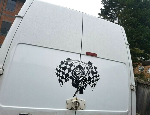LARGE 23" grim reaper camper van car bonnet side sticker vinyl graphic ...