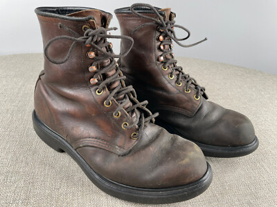 RED WING Vintage 953 SuperSole Brown Leather Soft Toe Work Boots Size 9 ...