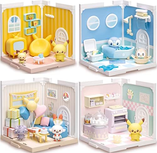 Takara Tomy Poke Peace House Plastic Model Kit 4 Set Pokemon Doll ...