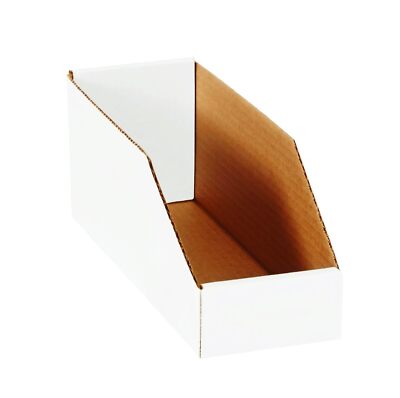 Cardboard Storage Bins, Open Top Bin Box, 4"L X 12"W X 4.5"H 50-Pack ...