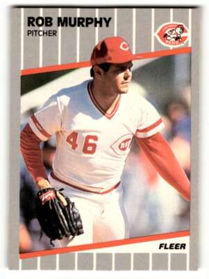 1989 Fleer #165 Rob Murphy Cincinnati Reds Baseball Cards NM Near Mi ID ...
