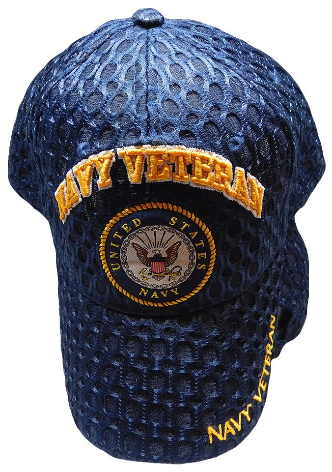 US Navy Veteran Emblem Vet Textured Mesh Hat OFFICIALLY LICENSED BY THE ...