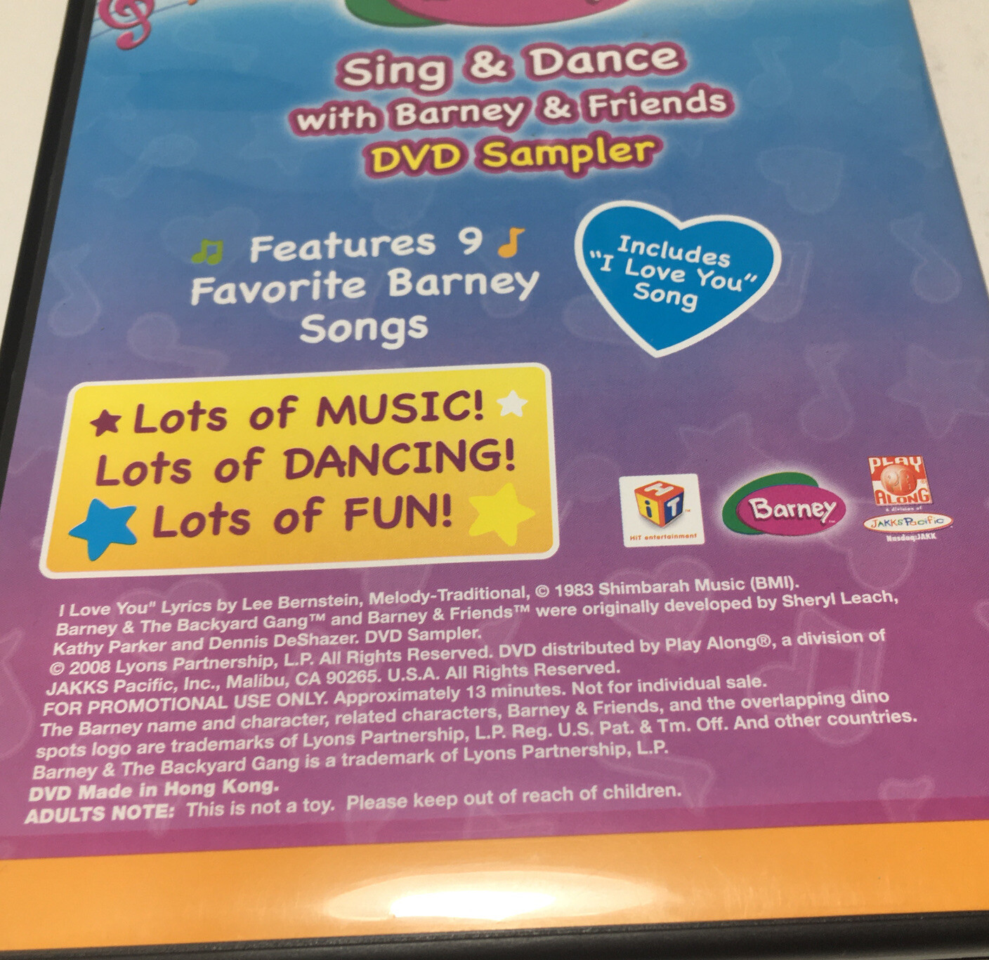 Barney DVD Sampler Sing & Sance With Barney And Friends 2008 Rare 13 ...