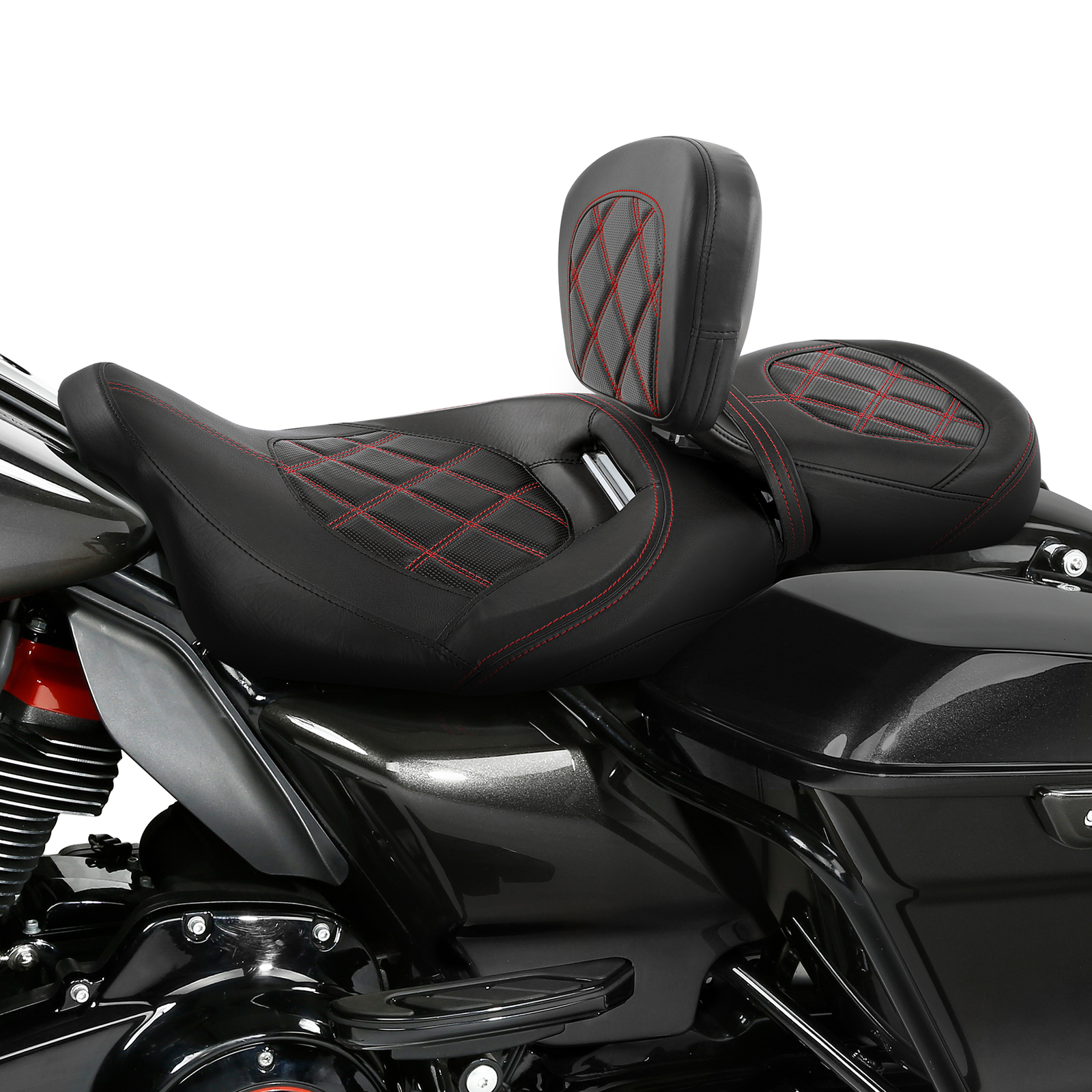 Driver & Passenger Seat W/ Rider Backrest Fit For Harley CVO Road Glide ...