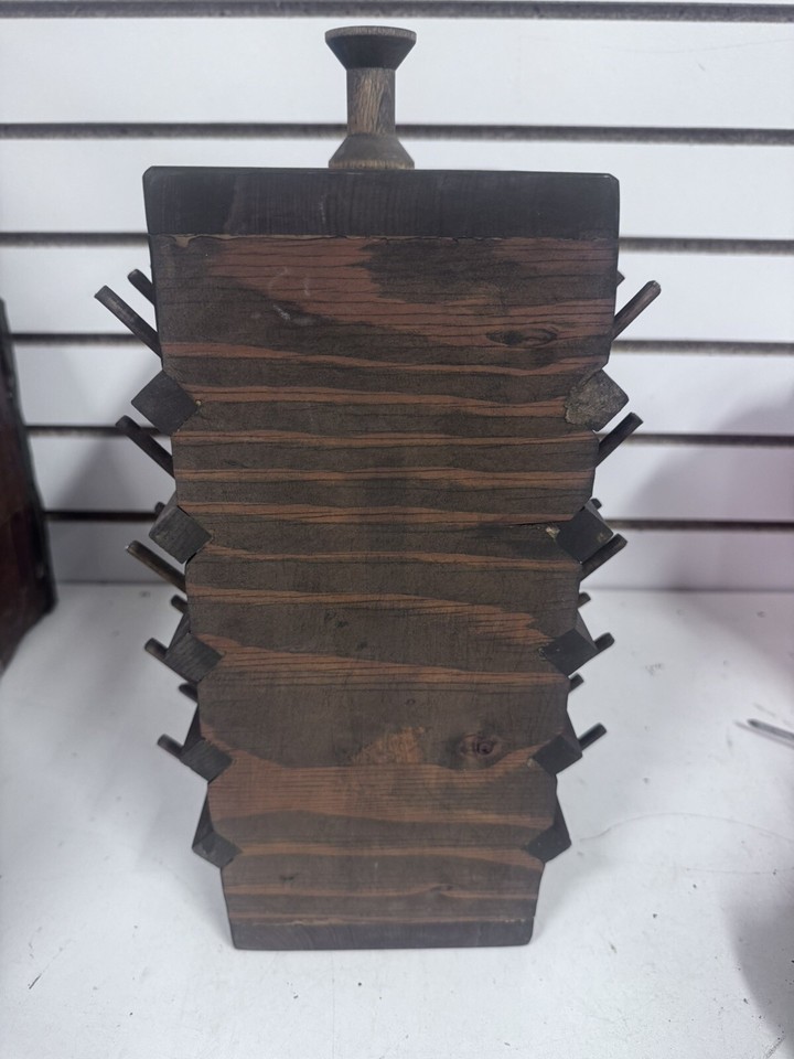 VTG Custom Made Wood Sewing THREAD SPOOL HOLDER 50 Spools 2 Sided Rack ...