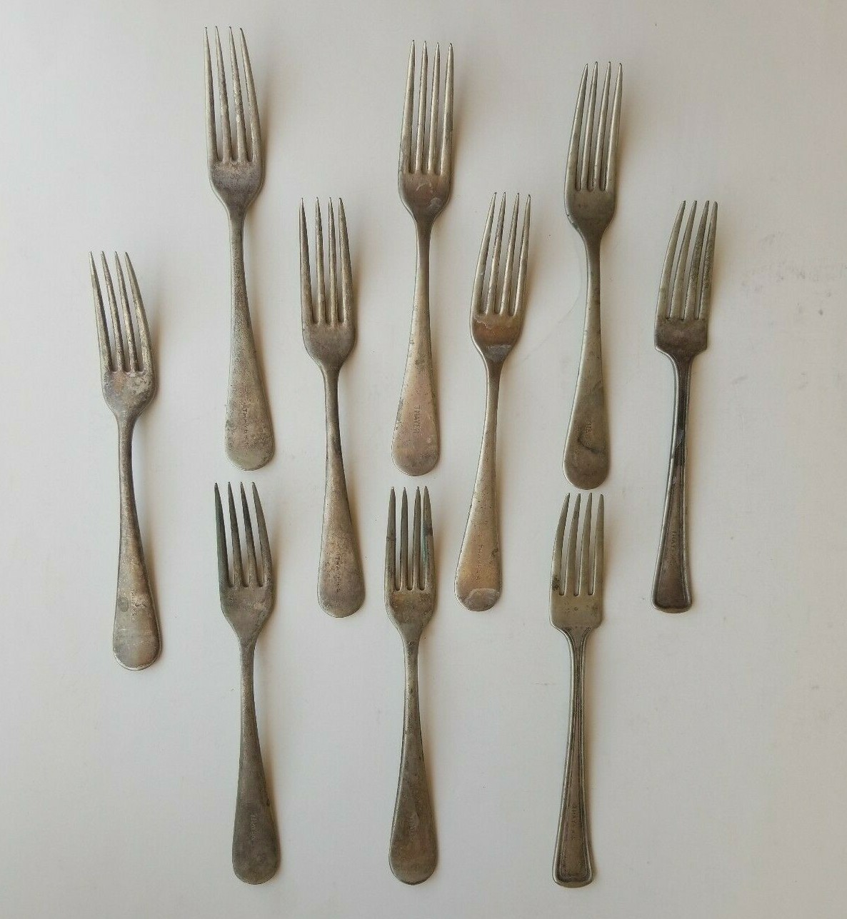 10 Thayer Stainless Steel Forks Vintage Dinner 7 1/4" Fork Mismatch ...