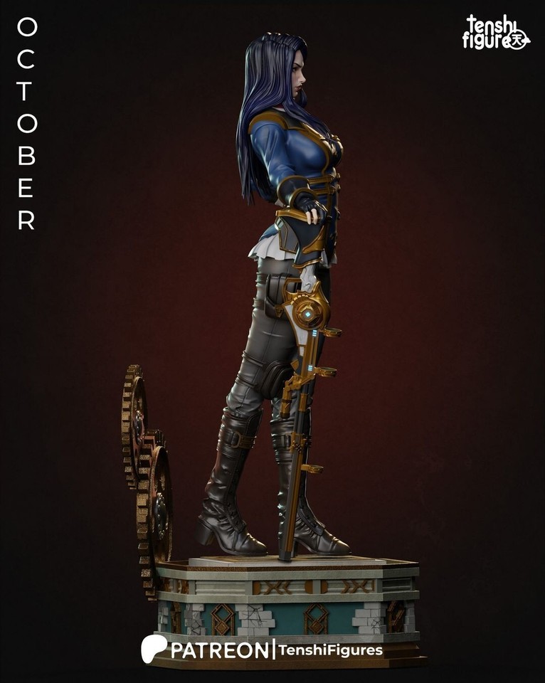 Caitlyn Arcane LOL, Resin 21 CM Model Kit Painted 3d Printed GK Statue ...