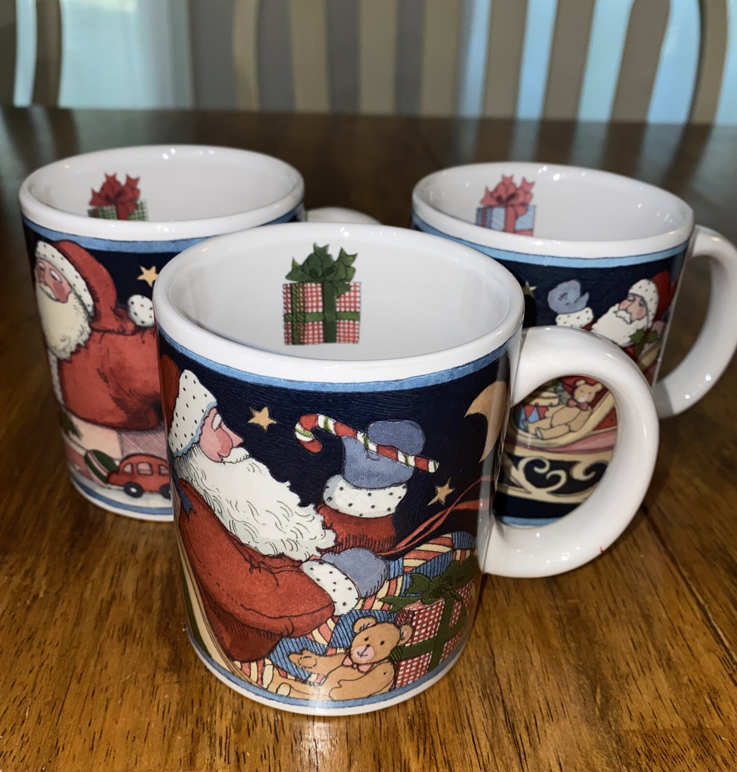 Certified International Susan Winget Holidays Set Of 3 Mugs Santa ...