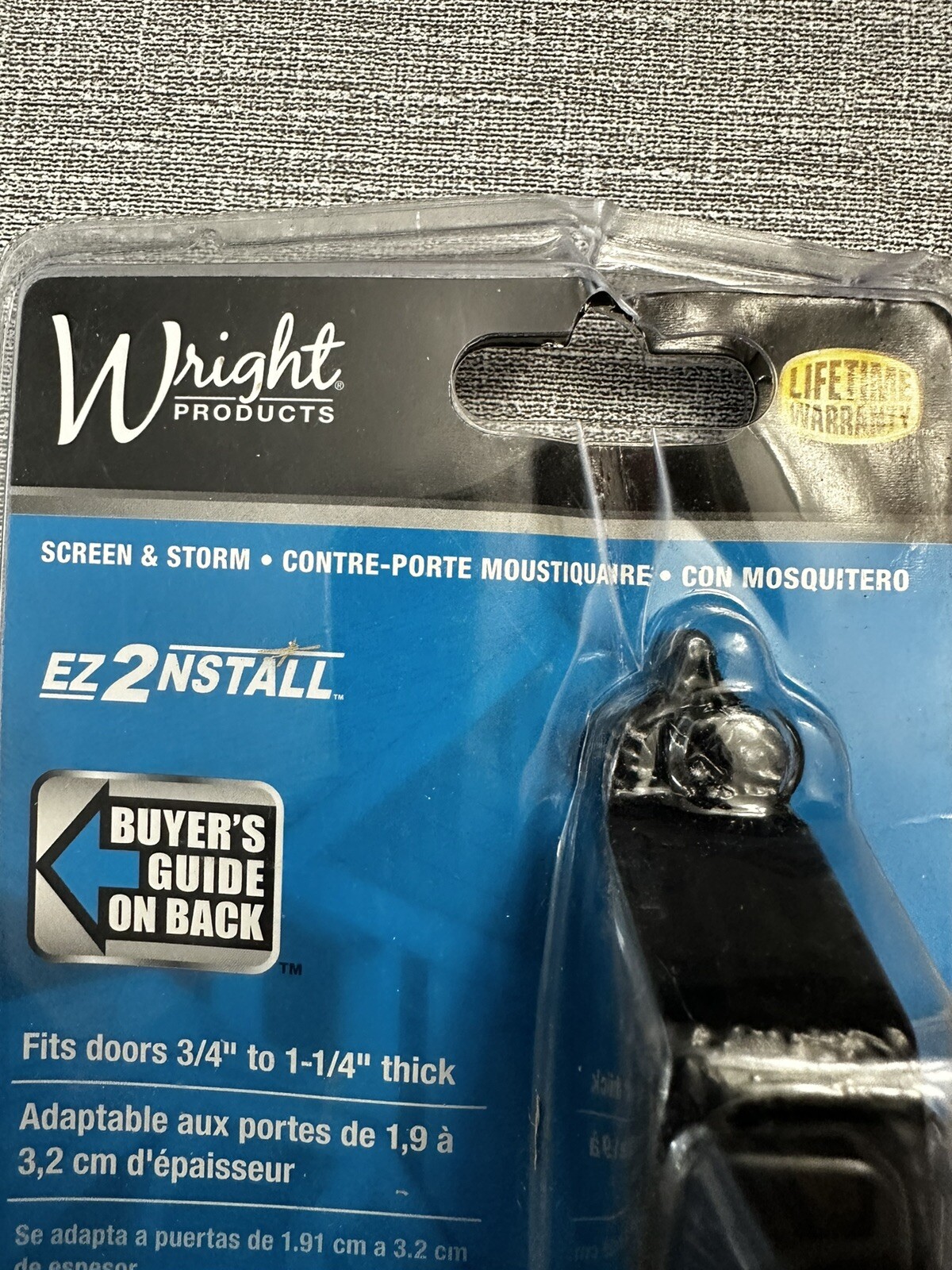 Wright VC333BL Black Push Button Screen & Storm Door Latch Handle NEW ...