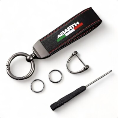 Abarth Carbon Fibre Leather Style Keyring Keychain 500 595 695 Gift ...