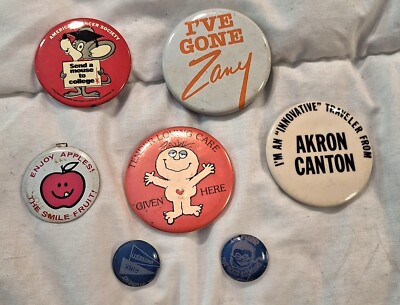 Vintage 1960's Fink University Honor Student Pin/Button + 6 Various ...