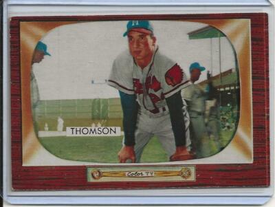 1955 Bowman Baseball Card Bobby Thomson Milwaukee Braves Near Mint ...