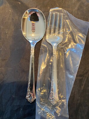 ONEIDA DAMASK ROSE 2 PIECE BABY SET STERLING SILVER PROFESSIONALLY ...