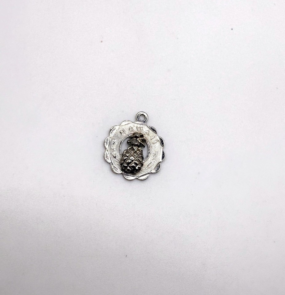 Vintage round pineapple 925 sterling silver pineapple charm | eBay