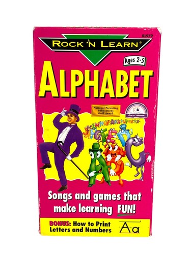 Rock 'N Learn Alphabet VHS Video Tape Educational Kids Songs Games ...