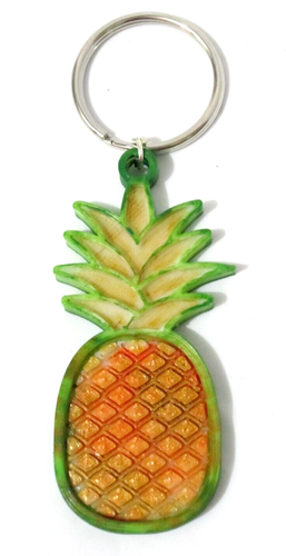 Pineapple Keychain Tropical Fruit Keyring Orange, Green & Gold | eBay