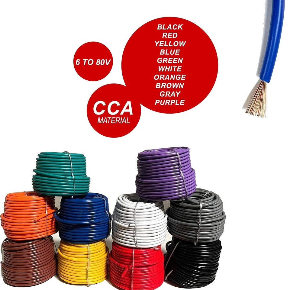 14 Gauge Low Voltage Primary Wire 12v Automotive 10 Color Set 50 Feet ...