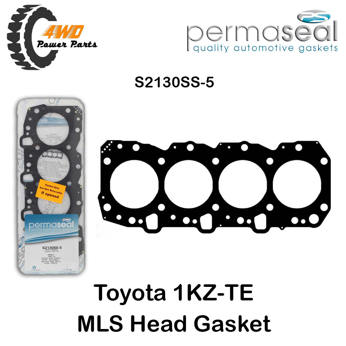 Permaseal Head Gasket for Toyota 1KZ-TE Granvia KCH10 KCH16 Grade 5 1 ...