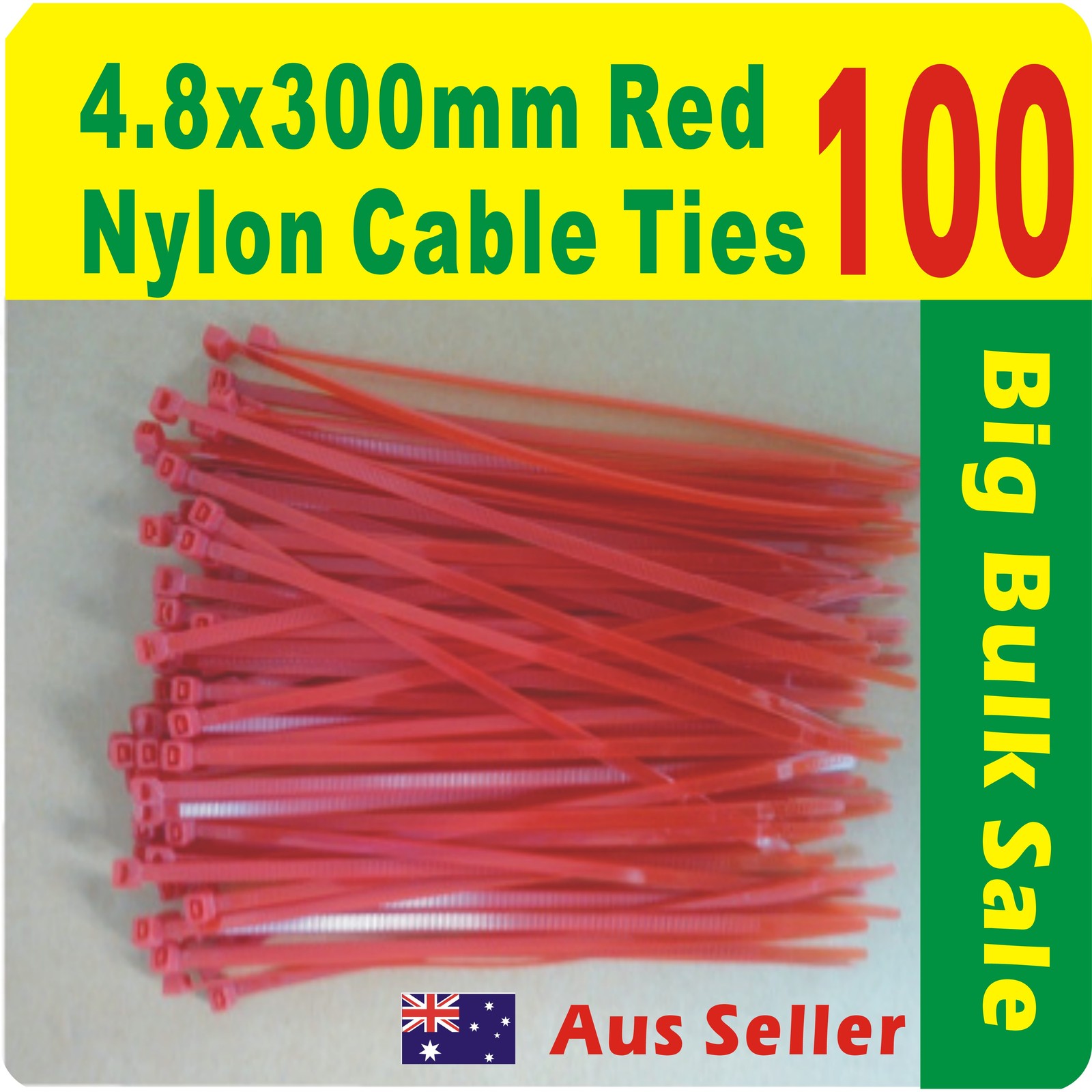 100 x Red Nylon Cable Ties 4.8mmX 300mm Free Postage | eBay