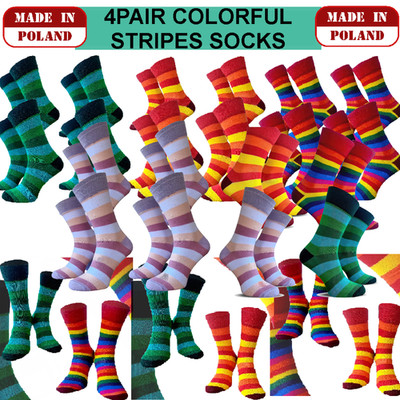 Womens Striped Cotton Socks Multi Pack Polish Made, European Quality ...