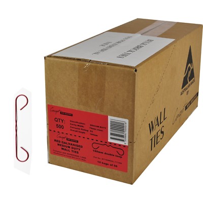 Concept Wires DOUBLE LOOP WIRE BRICK WALL TIE 180mm 500Pieces Medium ...