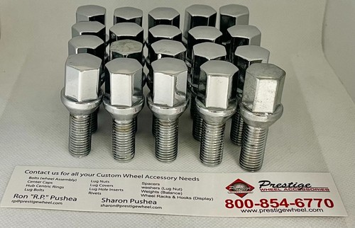 CHROME LUG BOLTS 12 MMX1.50 RH 28MM SHANK QTY 20 FITS 5 LUG CARS FREE ...