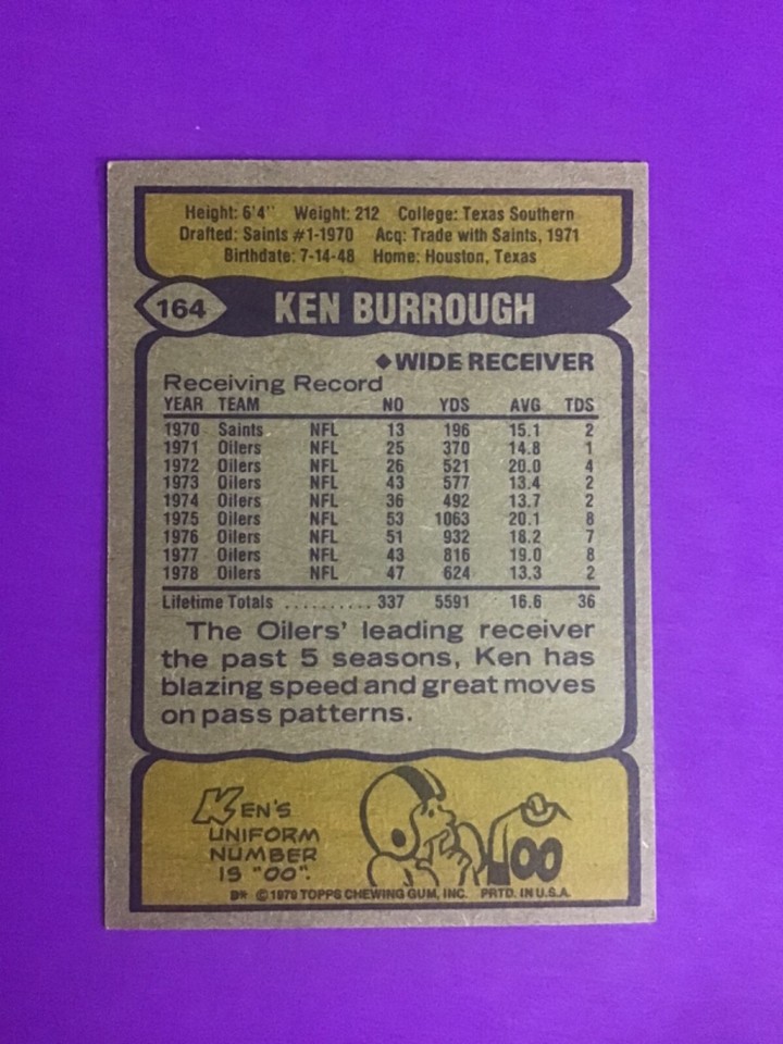 1979 TOPPS FOOTBALL SET BREAK CARD # 164 Ken Burrough NM/MT | eBay