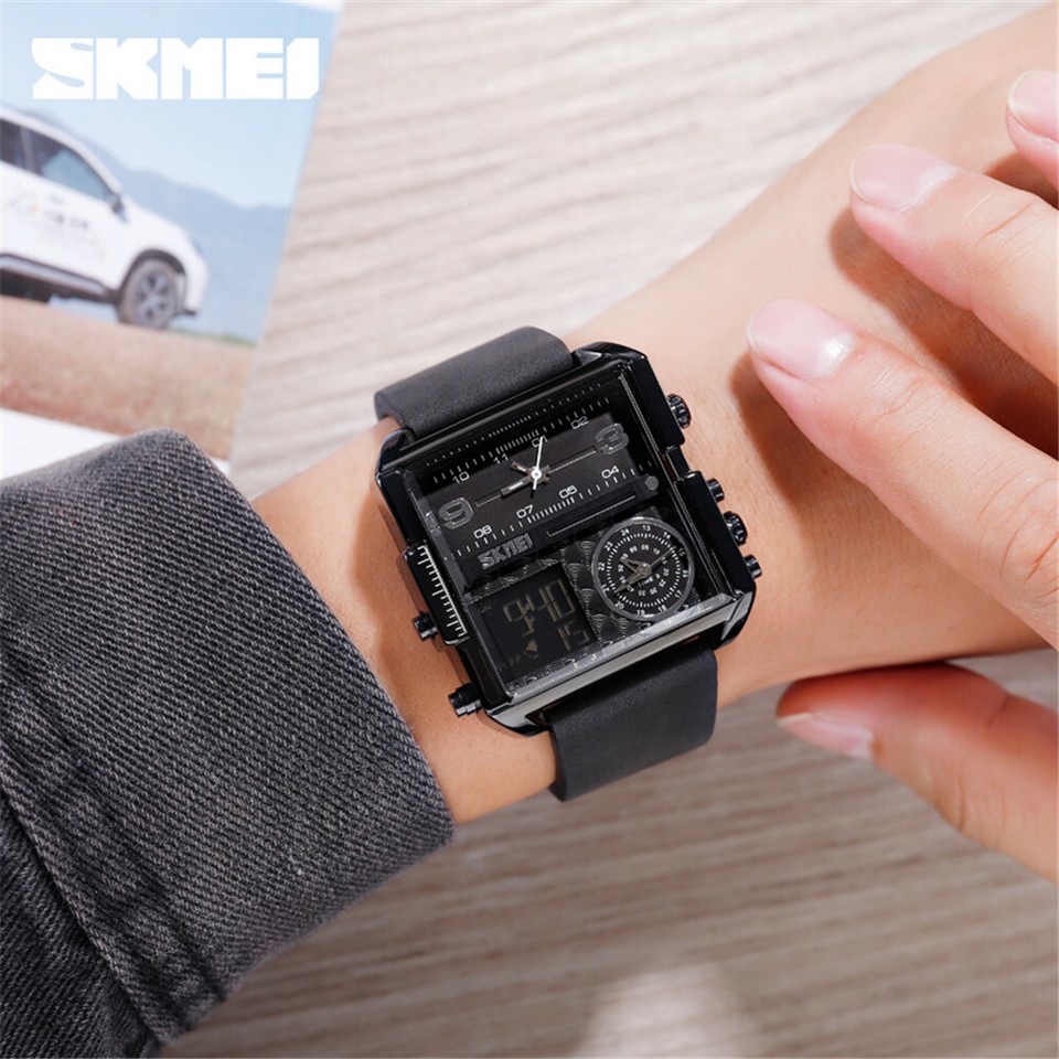 SKMEI Men Watch Luxury Steel Quartz Wristwatch LED Digital Electronic ...