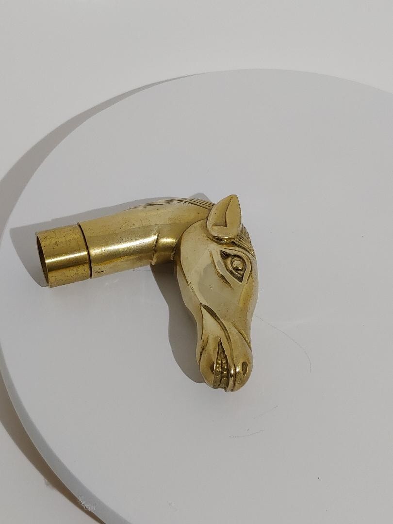 Solid Brass Horse Head walking cane handles - Gem