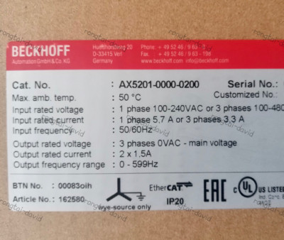 1PCS BECKHOFF AX5201-0000-0200 Servo Driver Brand New AX5201-0000-0200 ...