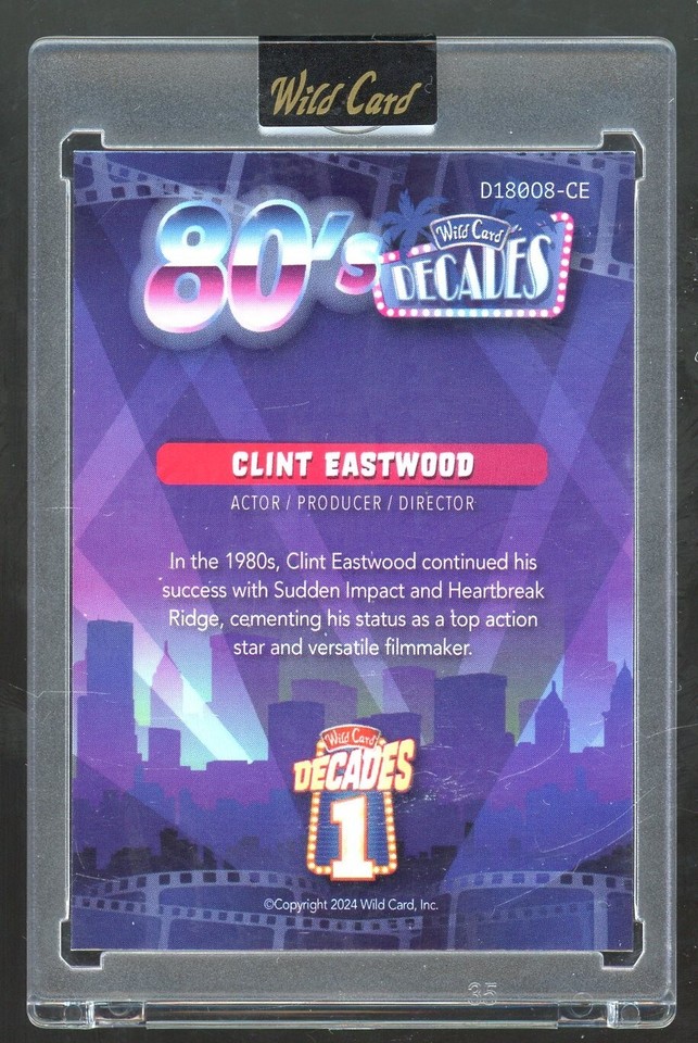 Clint Eastwood 2024 Wild Card Decades 80's 1/1 actor & film director ...