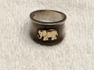 14K SOLID GOLD AND .925 SILVER MENS REPUBLICAN RING WEIGHS 11.2 GRAMS ...