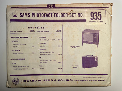 SAMS PHOTOFACT FOLDER SET NO. 935 JANUARY 1968 MANUAL SCHEMATICS | eBay