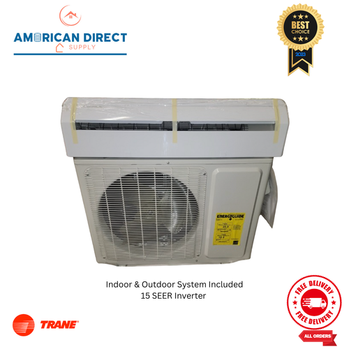 1 Ton Trane Mini Split Heat Pump 12K BTU 15 SEER Single Zone Inverter ...