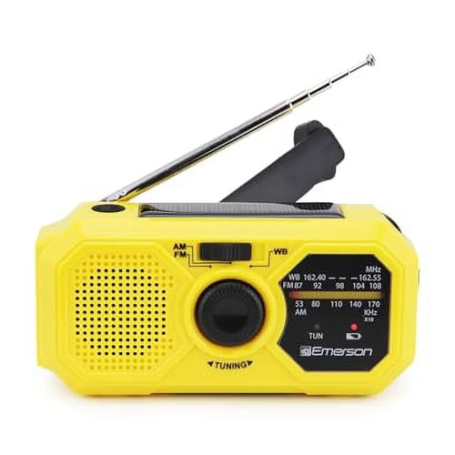 ER-7050 Emergency AM/FM Radio with Weather Band and Power Bank, Yellow ...