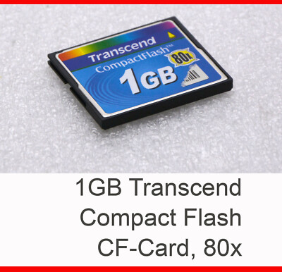 1GB 1 GB 80x Transcend Cfkarte Carte Cf Compact Flash Carte Card ...