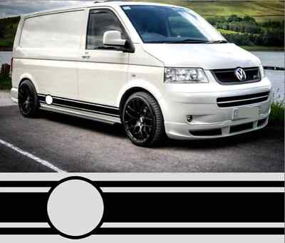 Fits Volkswagen Transporter Side Stripes Vinyl Graphics Decals T4 T5 T6 ...