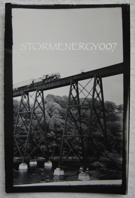 Boston & Maine Railroad Train at Clinton Viaduct MA on Train Bridge ...
