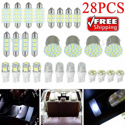 28pcs LED Interior Lights Bulbs Kit Car Trunk Dome License Plate Lamps ...
