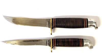 Vintage Western L66 & L48A Fixed Blade Hunting Knives Boulder Colo USA ...