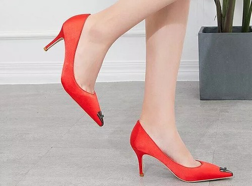 Éscarpins Chaussures Élégant Confortable Rouge Talon 8 CM Cuir ...