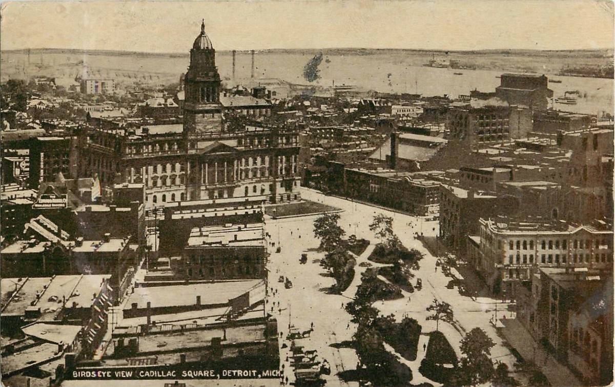 Detroit Birds Eye View Checker Cab Detroit, Michigan Living