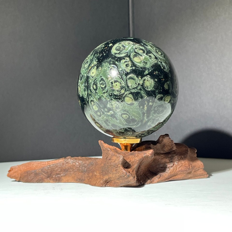 298g Natural Peacock eyeBall Quartz Crystal Healing Sphere Reiki +Stand ...