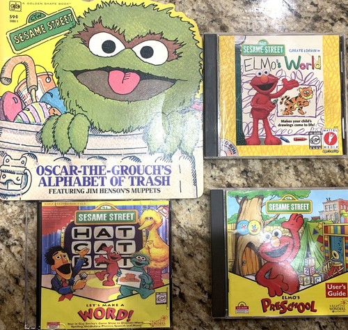 Lot of 3 Sesame Street ELMO PC CD-ROM Learning Educational Games +Book ...